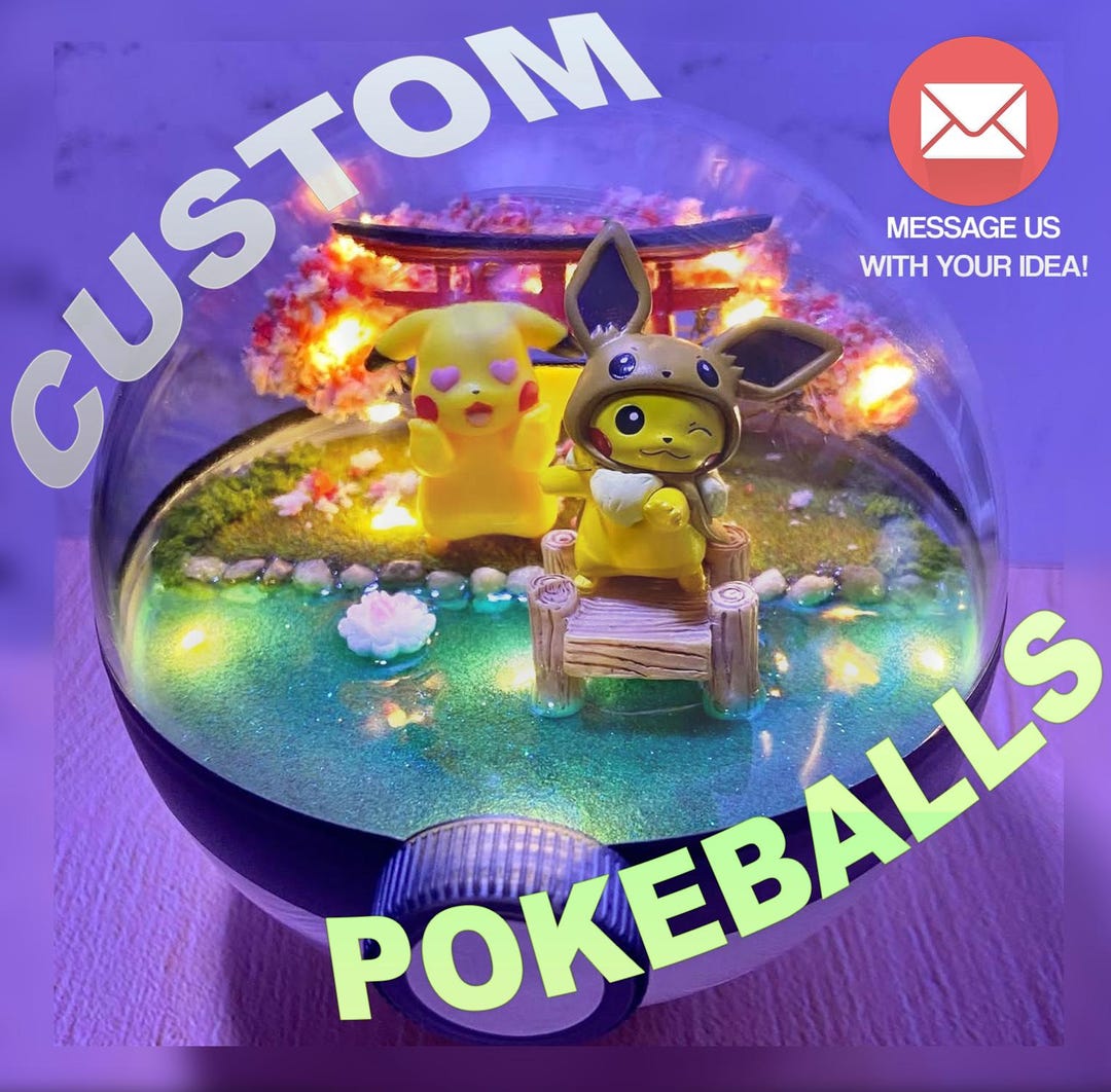 CUSTOM Order YOUR OWN Pokeball Diorama / Pokemon Cards / Pokemon ...
