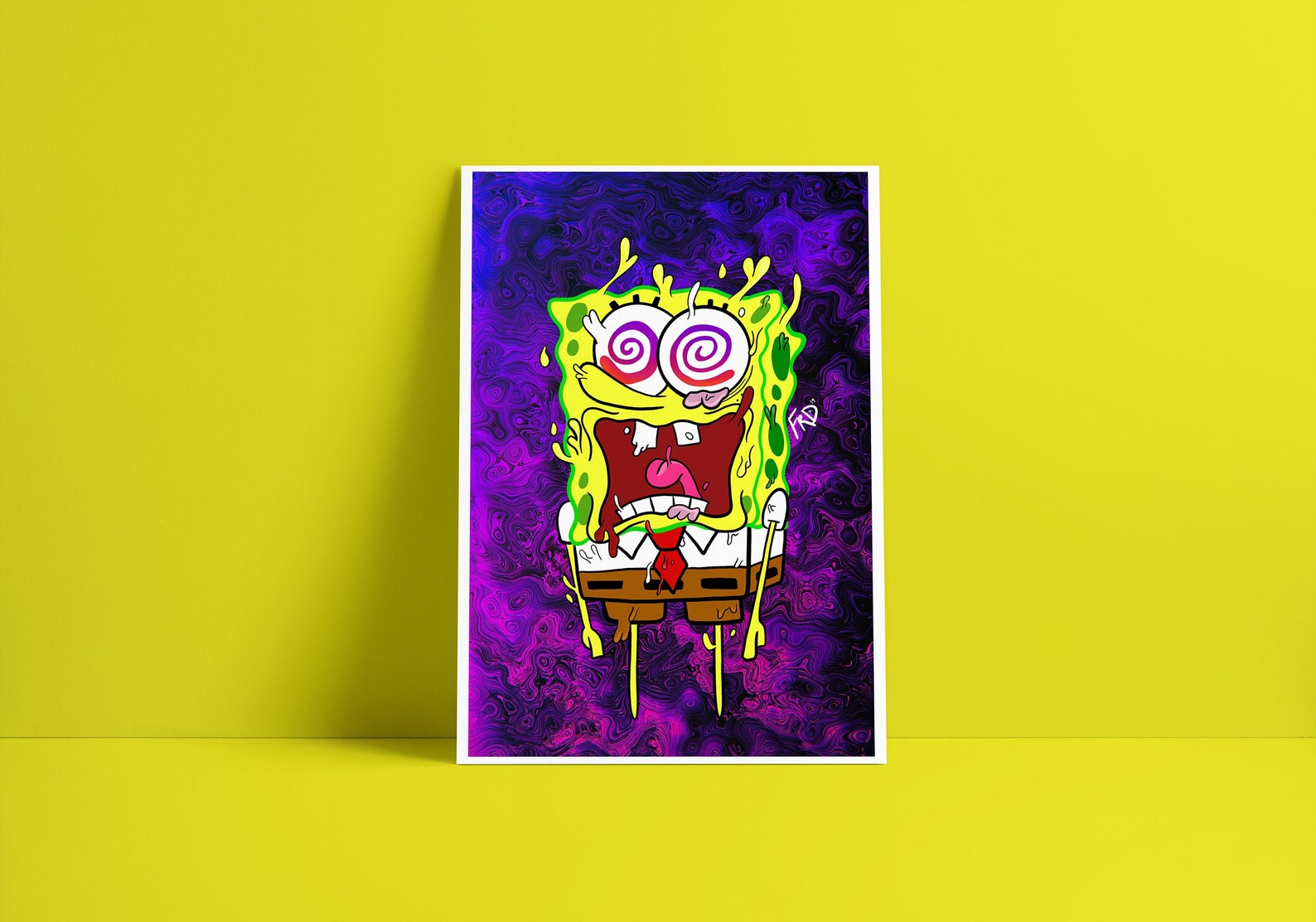 Drippy Bob Print - Spongebob Wall Art - Etsy