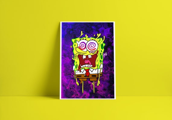 Drippy Bob Print Spongebob Wall Art - Etsy