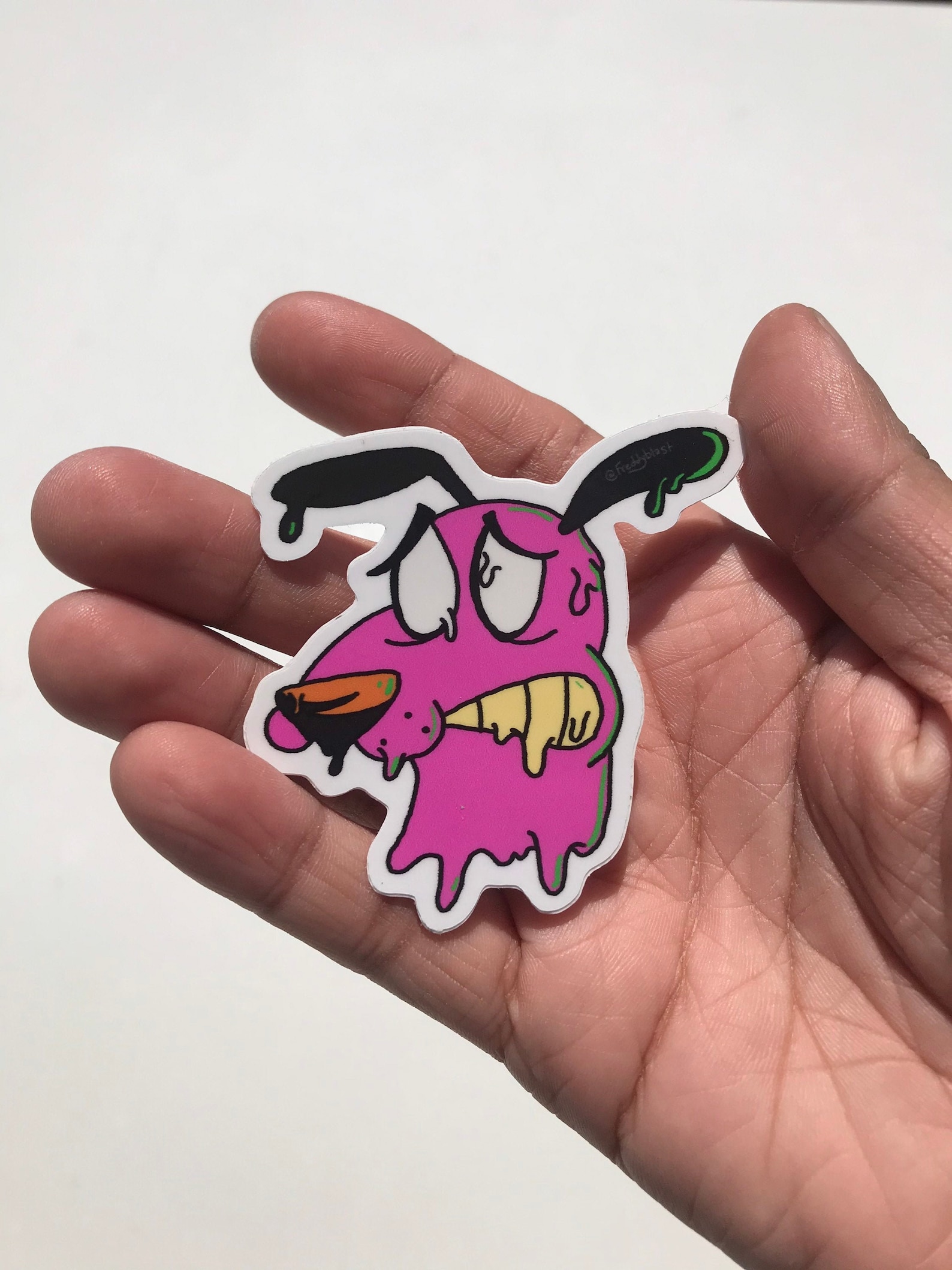 Courage the Melting Dog Stickers Stickers for Hydroflask - Etsy