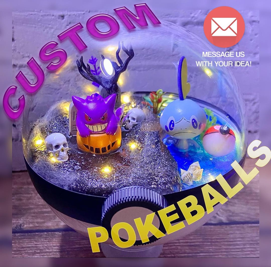 CUSTOM Order YOUR OWN Pokeball Diorama / Pokemon Cards / Pokemon ...