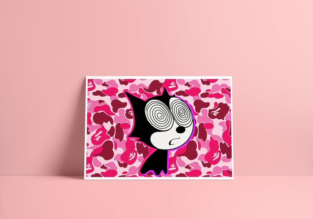Felix Trippy Cat Bape Print - Art Print - Poster - Wall Art - Pop Art ...