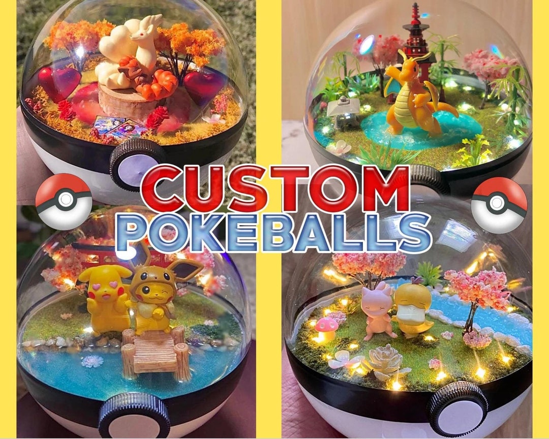CUSTOM Order YOUR OWN Pokeball Diorama / Pokemon Cards / Pokemon ...