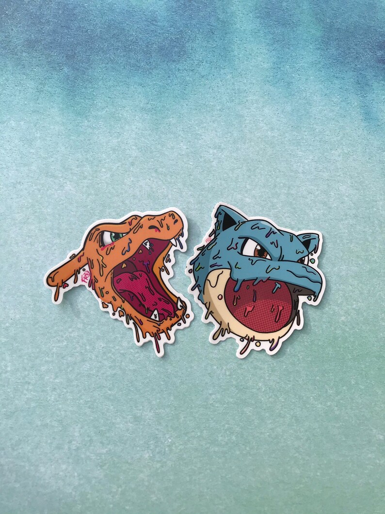 Charizard X Blastoise Acid Sticker Pack 2 Stickers Pokemon - Etsy