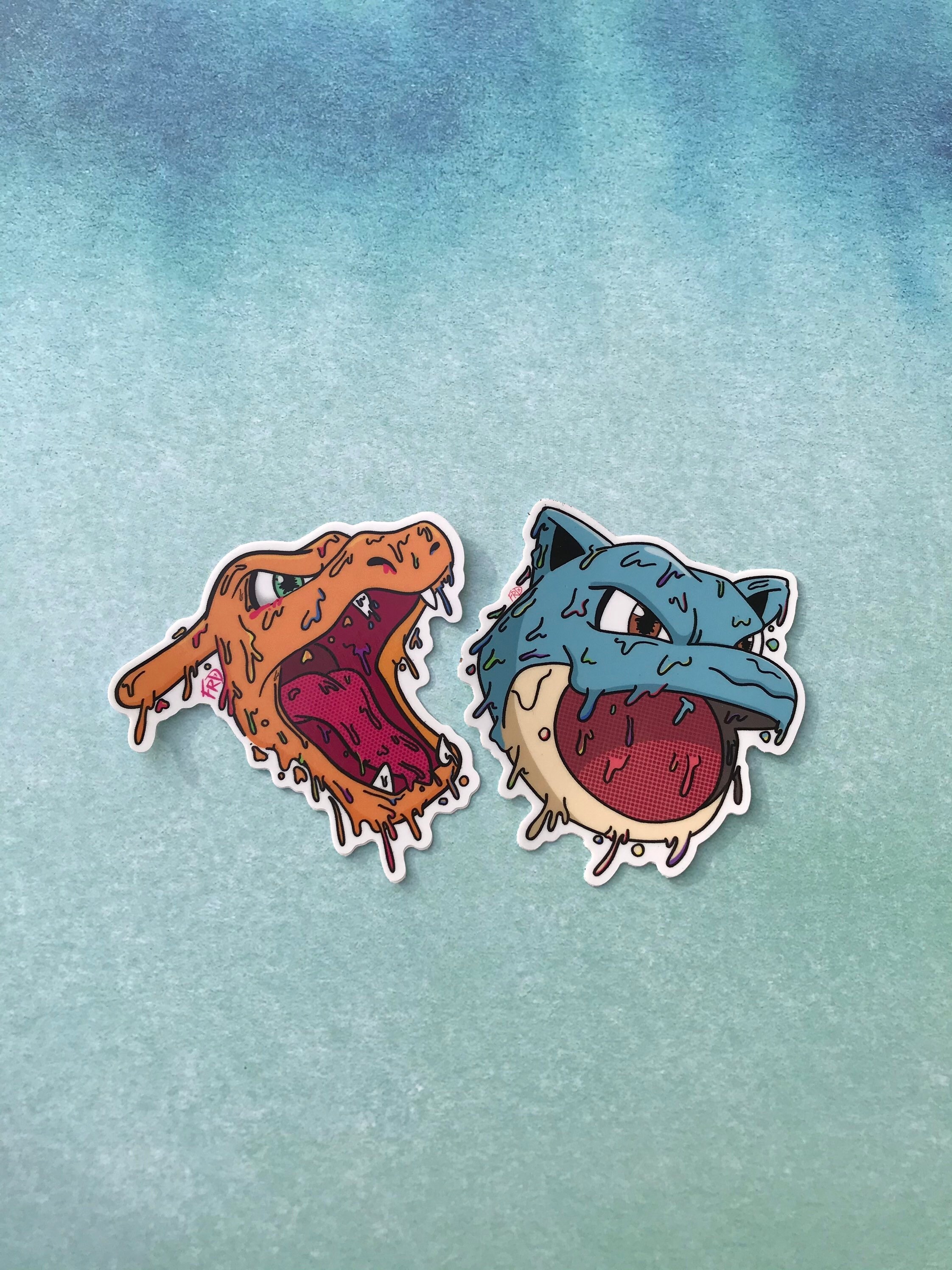Charizard x Blastoise Acid Sticker Pack 2 Stickers Pokemon | Etsy