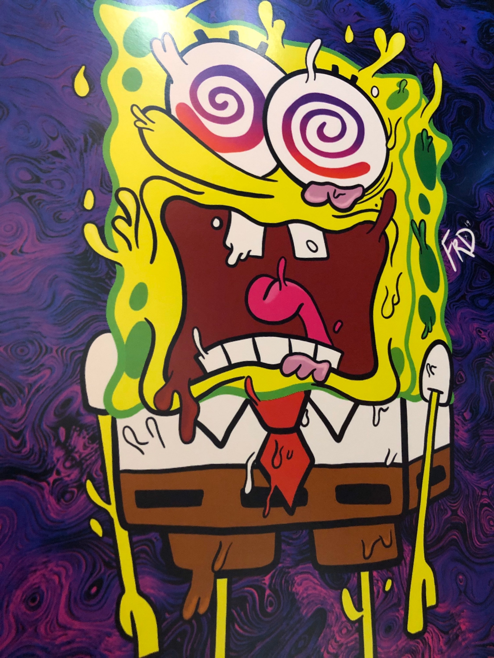 Drippy Bob Print - Spongebob Wall Art - Etsy