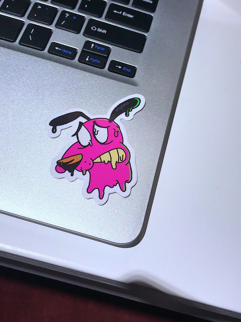 Courage the Melting Dog Stickers Stickers for Hydroflask - Etsy