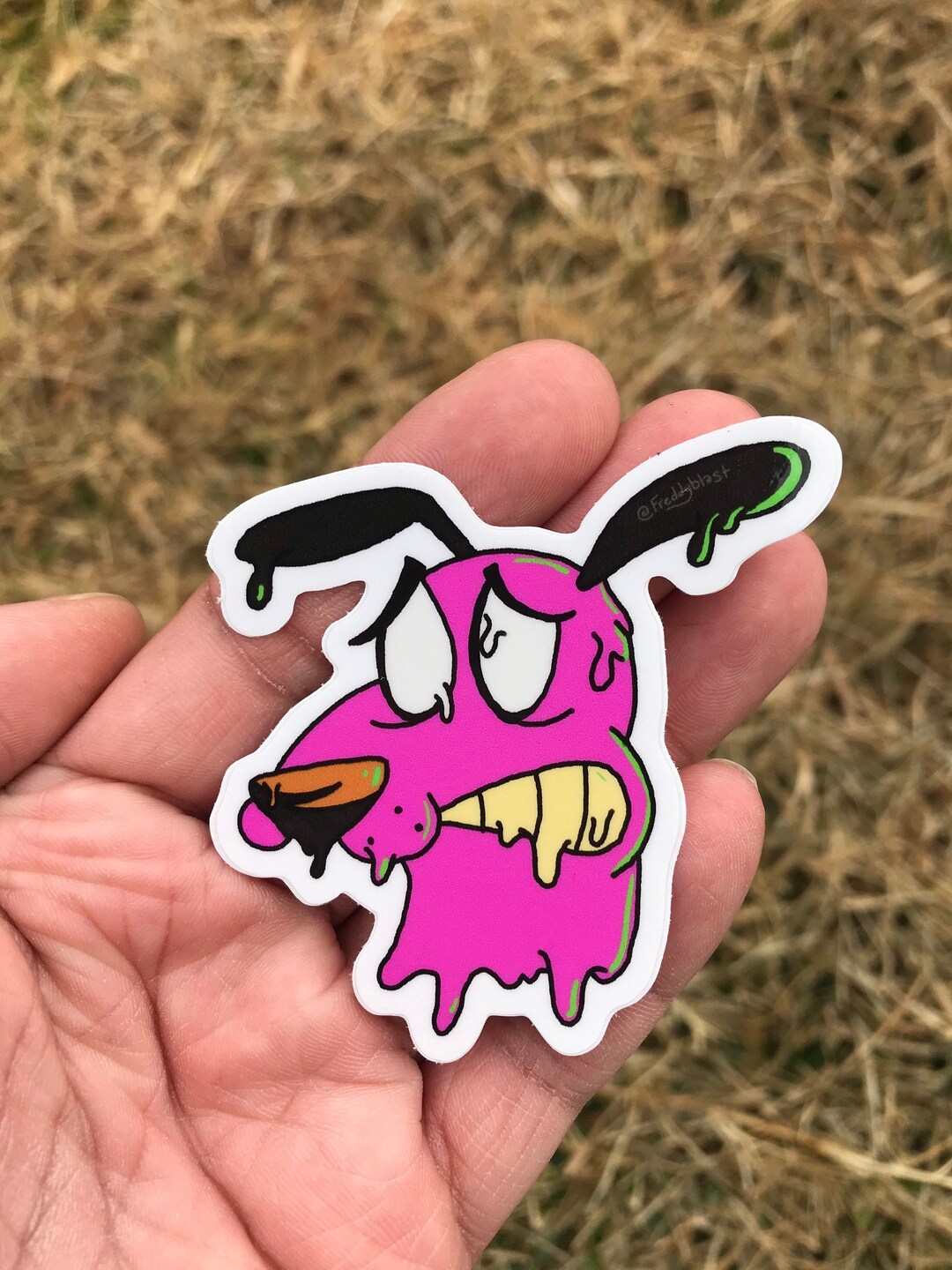 Courage the Melting Dog Stickers - Stickers for Hydroflask - Stickers ...