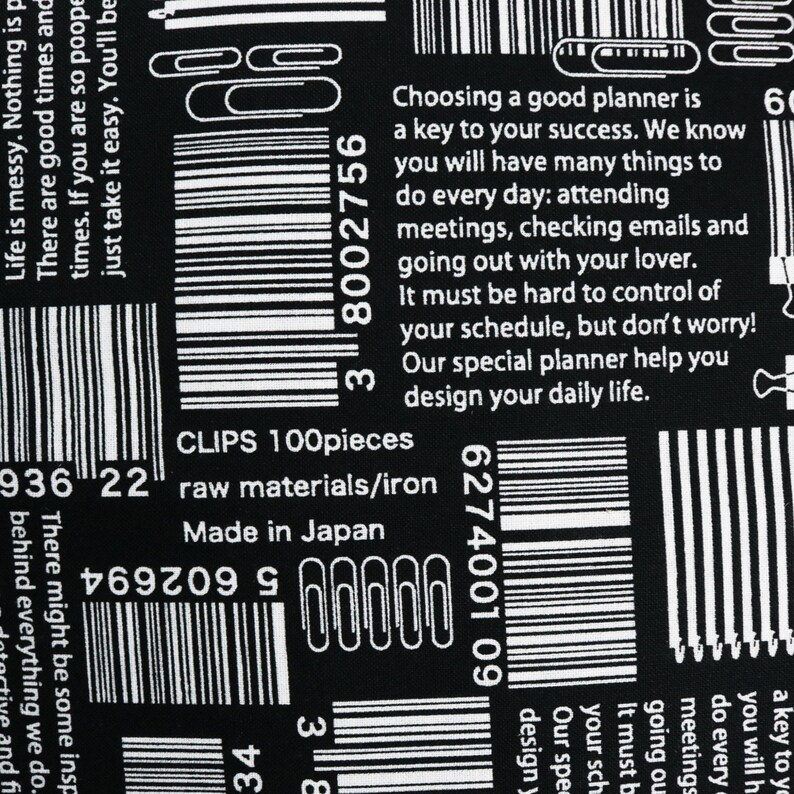 Cotton Fabric in the Office Half Meter Office Barcode Gift Fabric ...