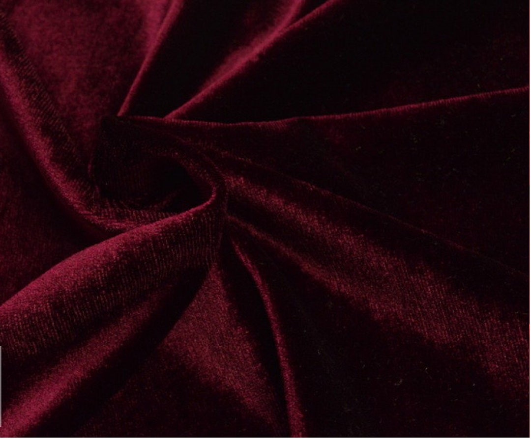 Stretch Velvet Wine Red Half Meter Velvet Jersey Half Meter - Etsy