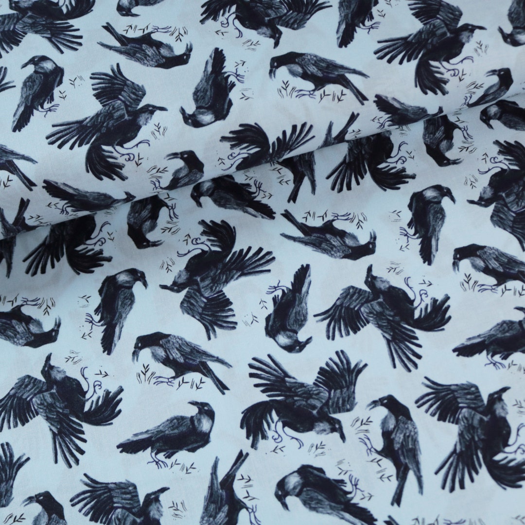 Webware Ravens Dear Stella Cotton Fabric for Clothing Halloween Birds ...