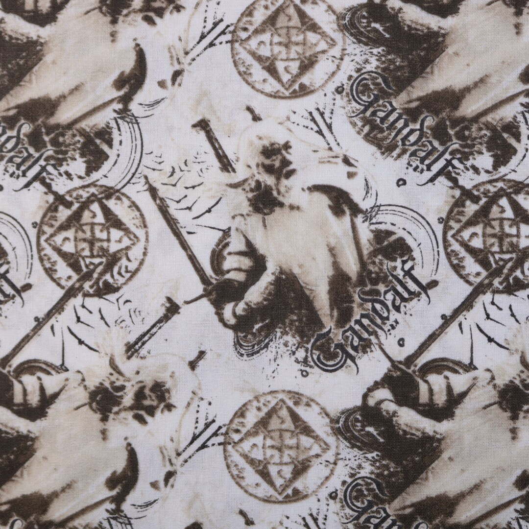 Cotton Fabric lord of the Rings License Tolkien Fantasy Symbol Logo ...