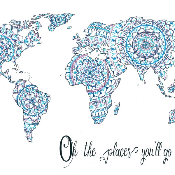 Mandala World Map - Etsy