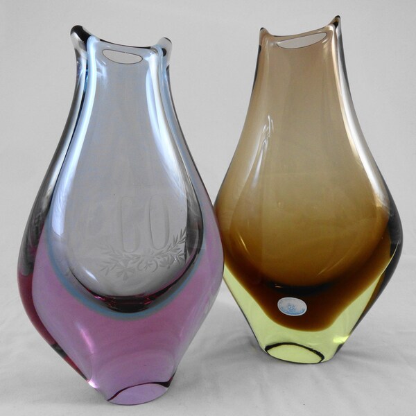 Czech Glass Vase - Etsy