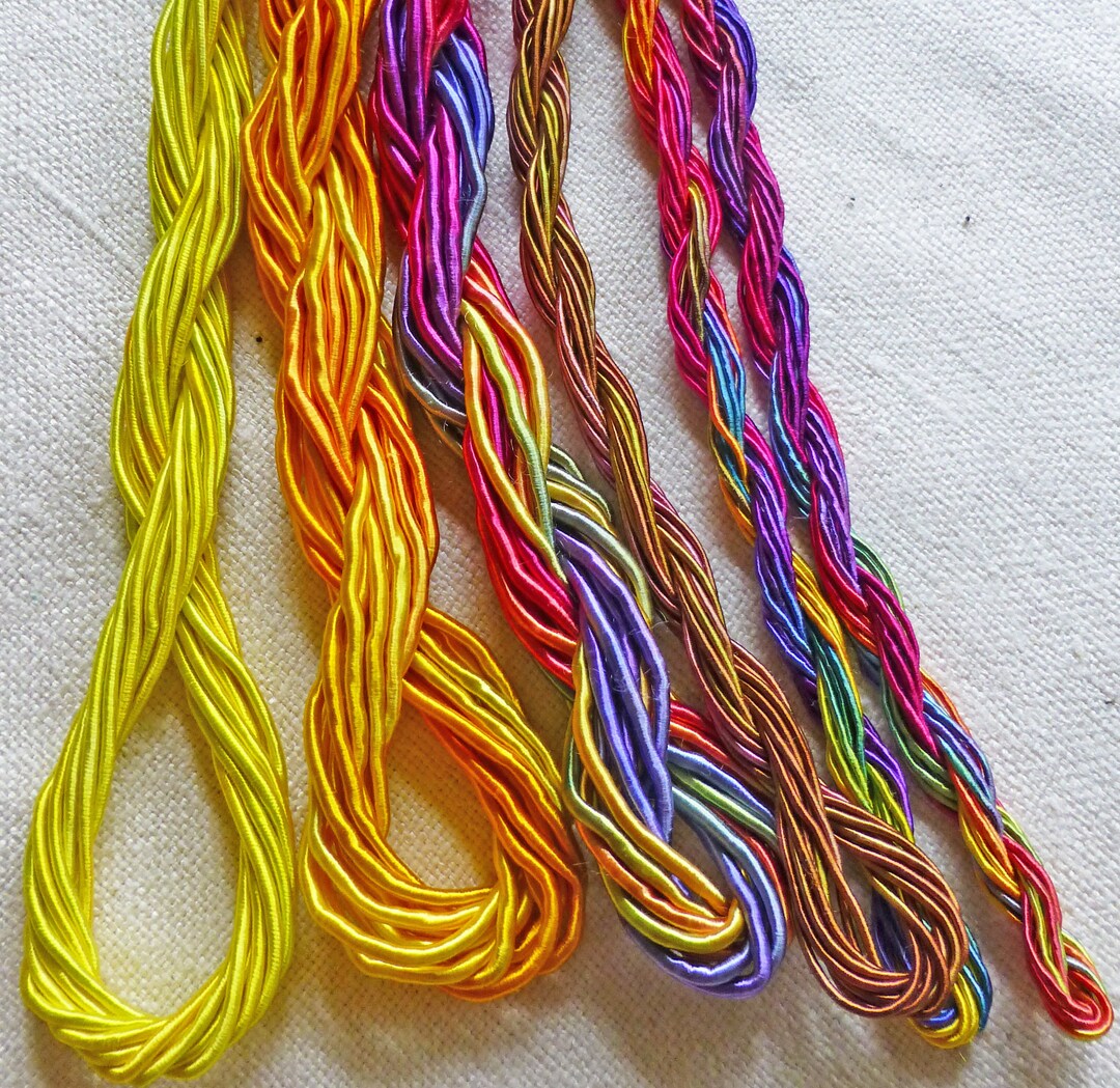 Pack 2 Hand Dyed Gimp Yarn Different Thicknesses 6 X 5mt Skeins - Etsy