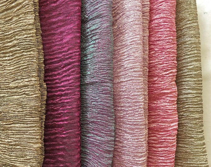 Shot Metallic/silk Crinkle Fabric Large Pack of 6 Colours - Etsy