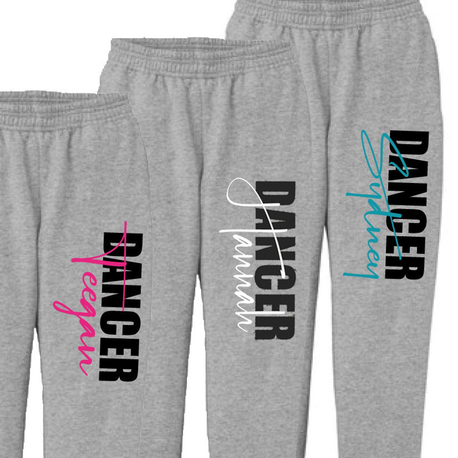 Personalized DANCER Sweatspants, DANCER Joggers, Name Down Leg, Custom ...