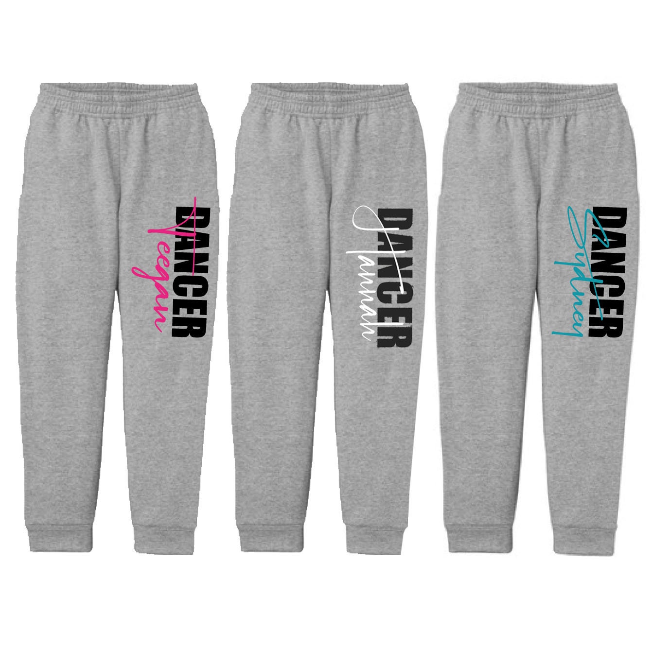 Personalized DANCER Sweatspants, DANCER Joggers, Name Down Leg, Custom ...