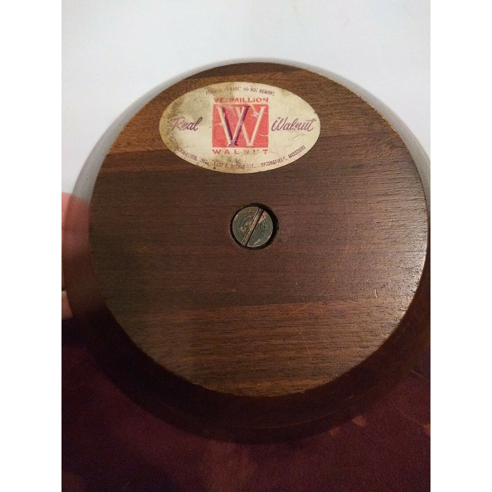 Vermilion Walnut Nut Bowl Candy Dish Tidbits Silver Toned Handle Wood ...