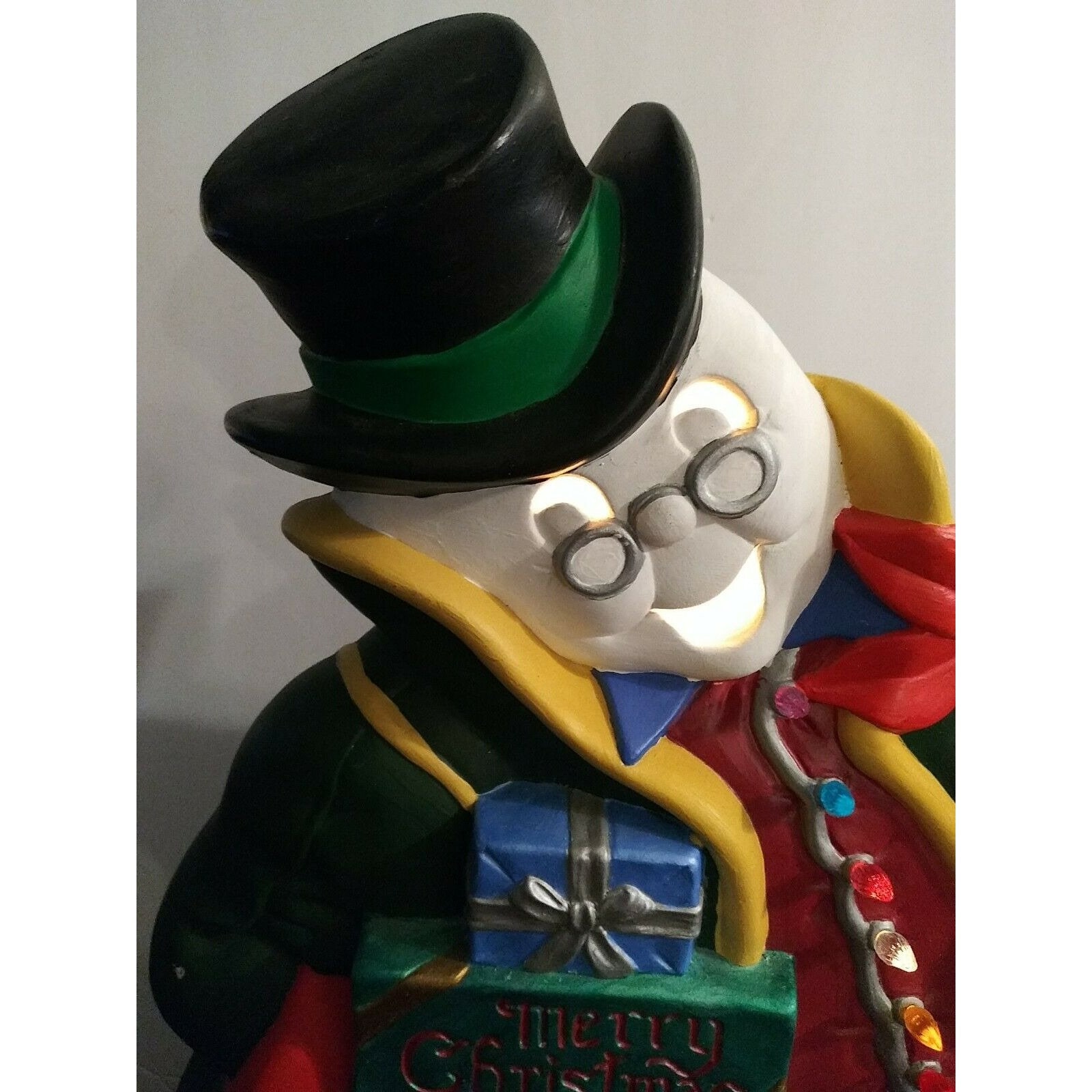 Vintage RARE Large Ian Mold Lighted Ceramic Snowman Christmas Hand ...