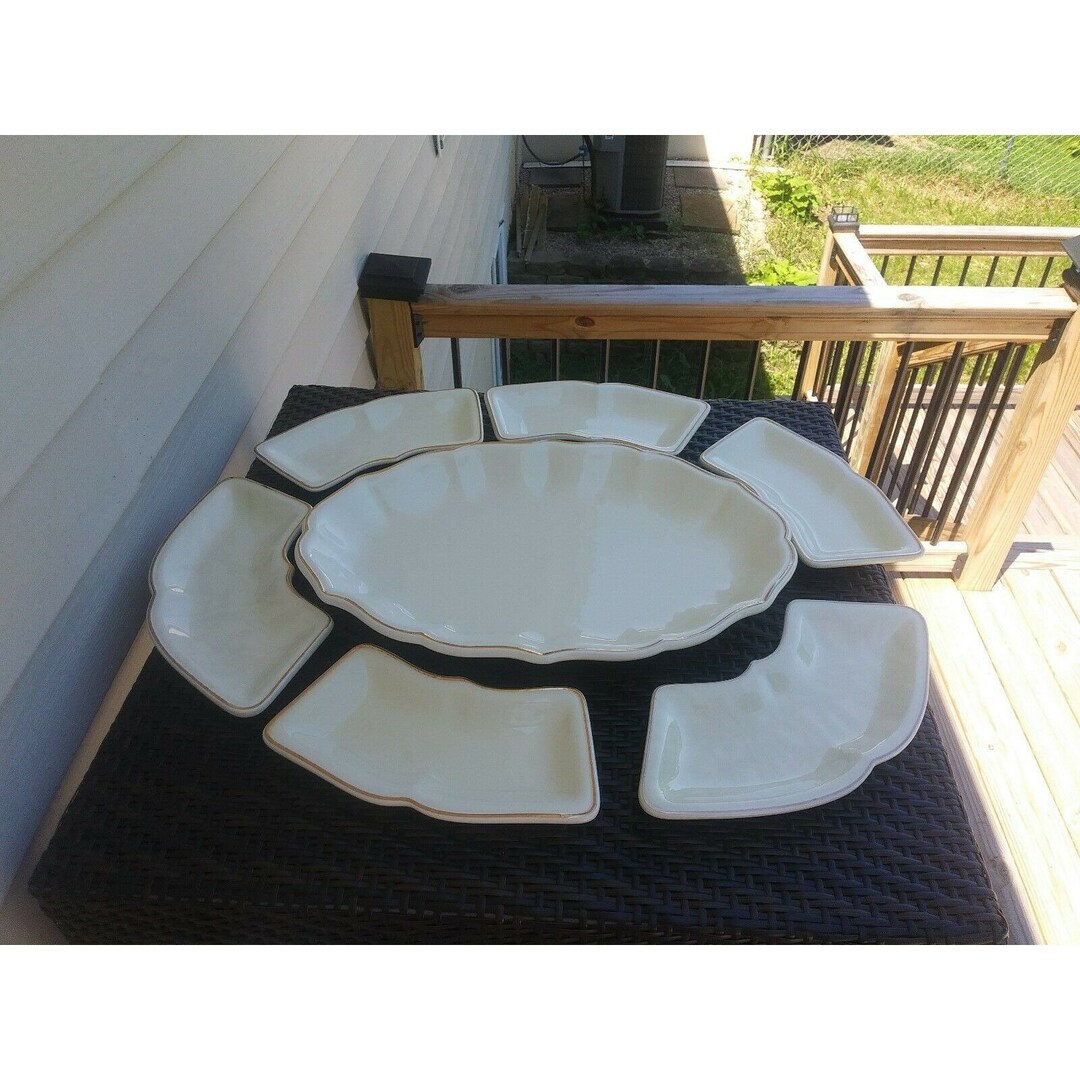 Antique RARE Culinary Essentials CWC Platter Fitted Dishes Serving ...