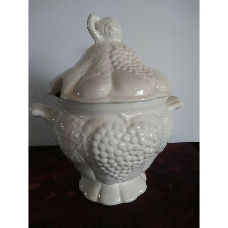 Vintage California Pottery Grape Pattern Soup Tureen With Lid - Etsy