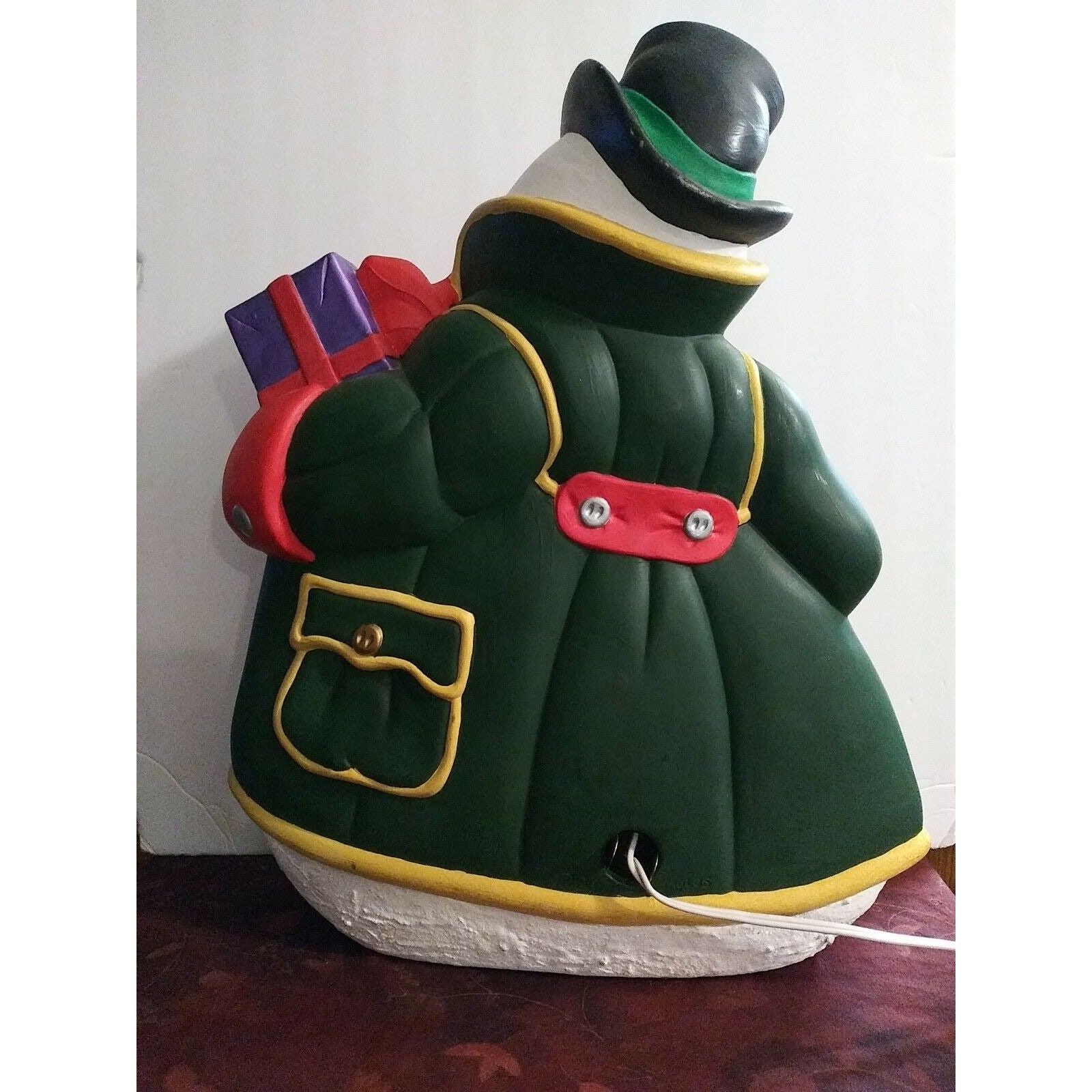 Vintage RARE Large Ian Mold Lighted Ceramic Snowman Christmas Hand ...