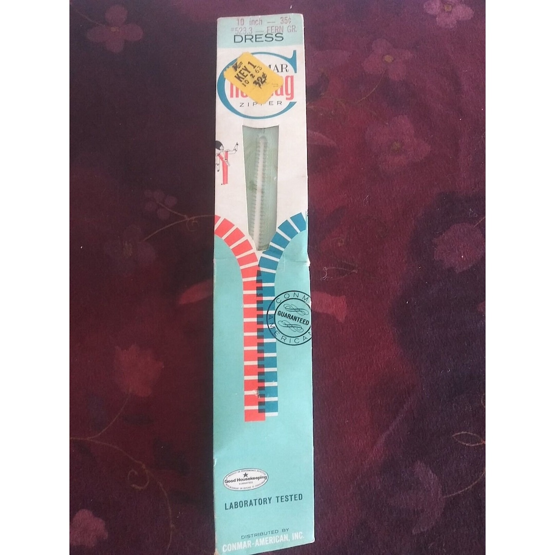 Vintage Conmar Zipper 1963 Green 10 Inch - Etsy
