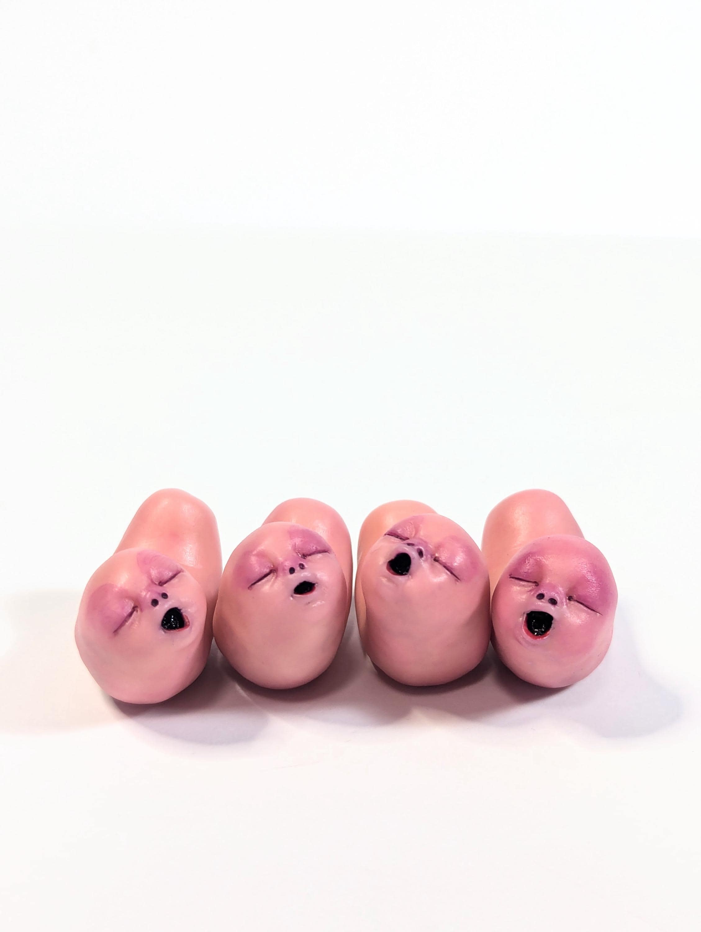 Polymer Clay Creepy Cute Weird Figurines Small Sculpture/ Baby Nuggets ...