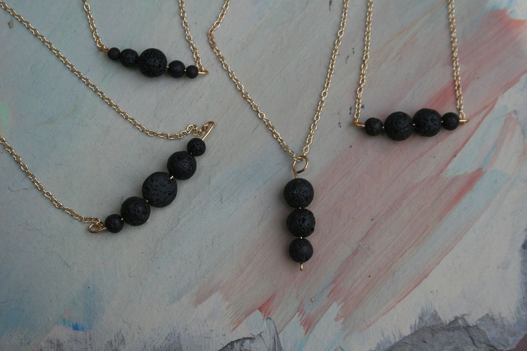 Gold Chain Lava Bead Diffuser Necklace: Aromatherapy Jewelry - Etsy