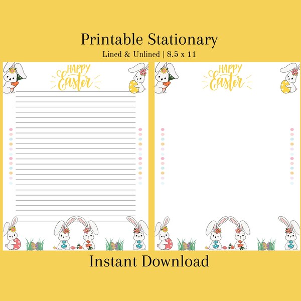 Bunny Stationery - Etsy