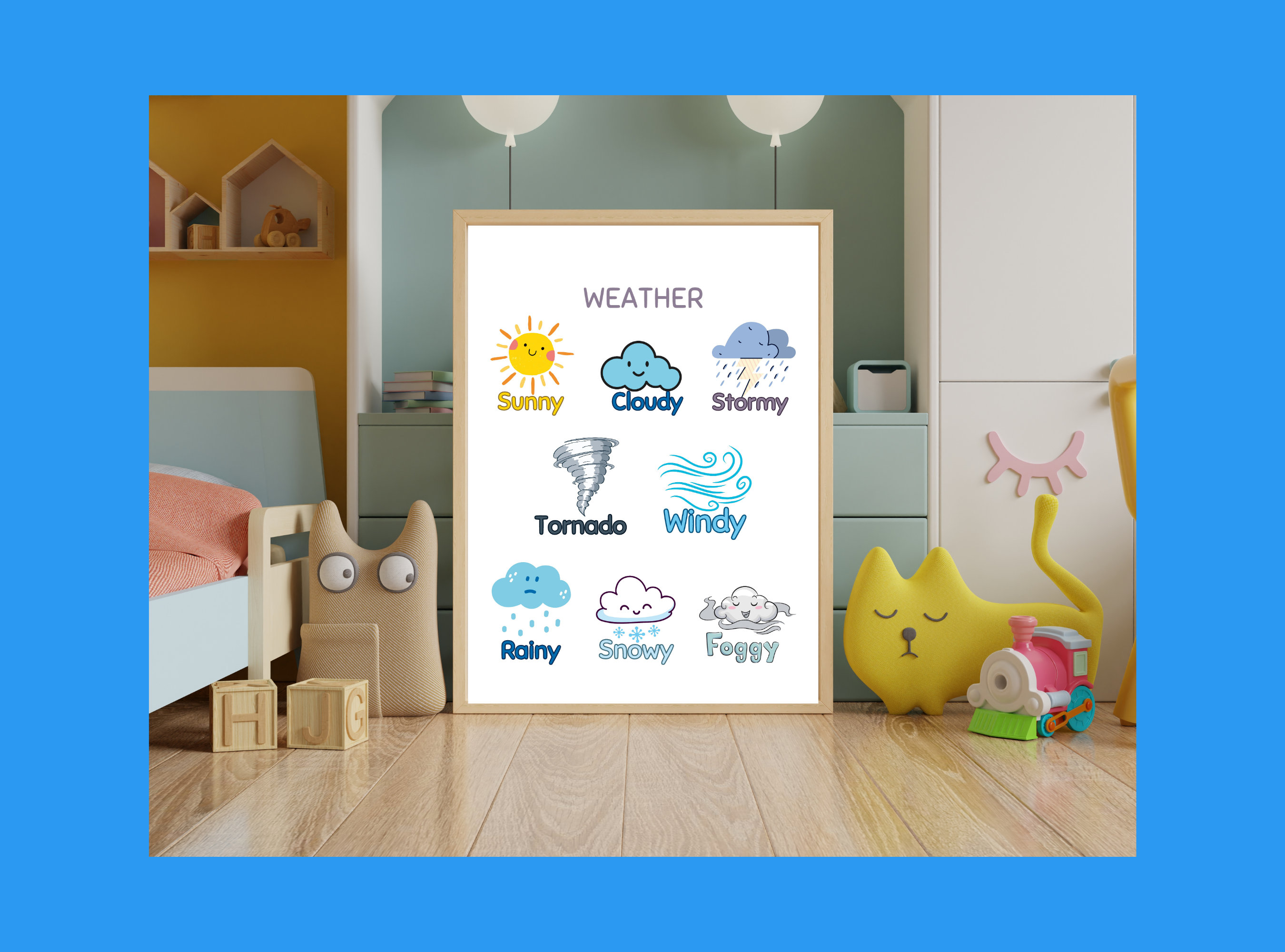 Printable Weather Poster, Educational Print, Printable Wall Art ...
