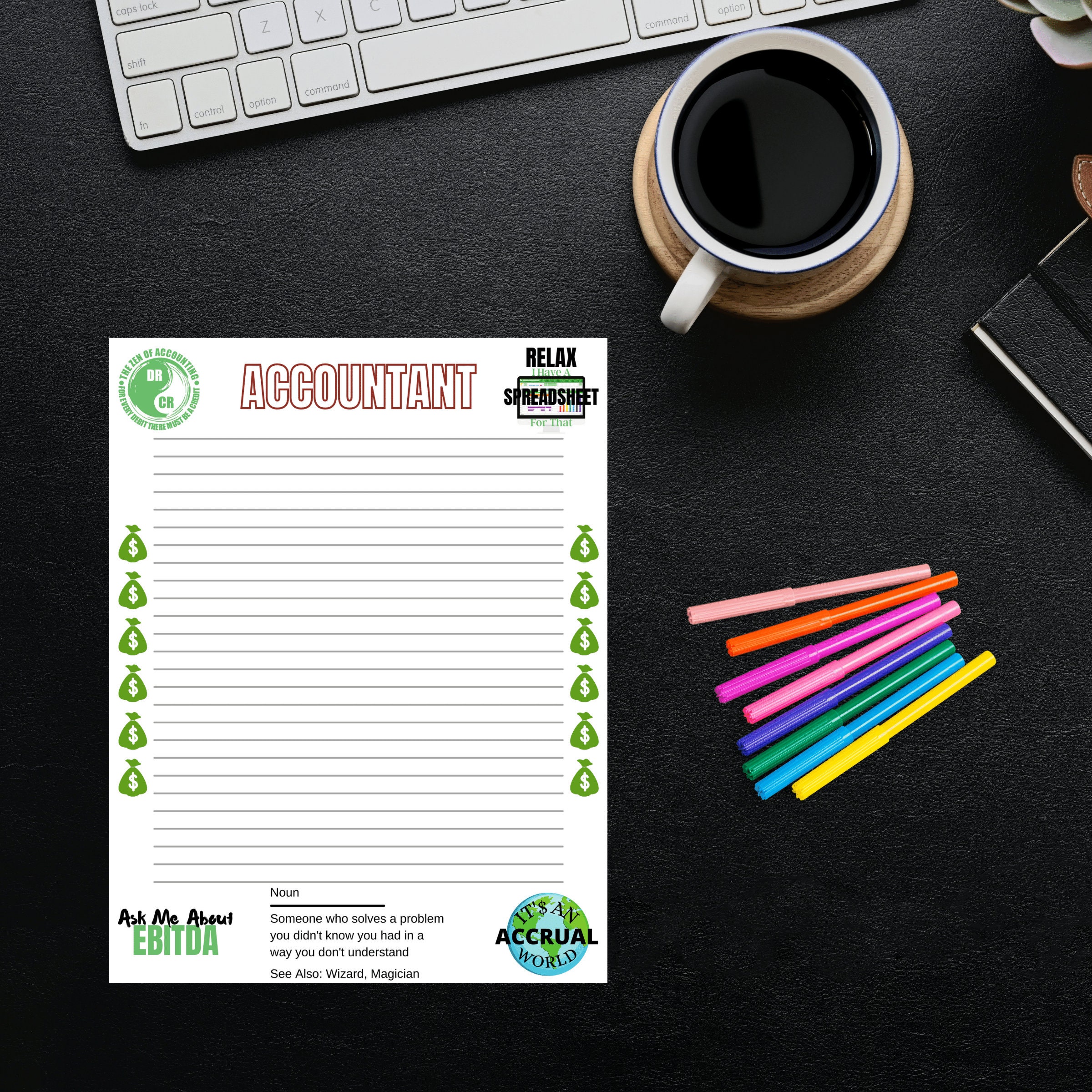 Accounting Printable Stationery, Letter Writing Paper, Lined and ...