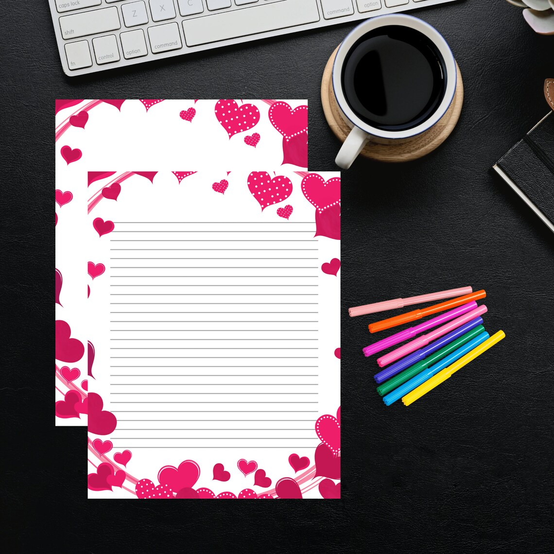 Love Printable, Love Letter Paper, Stationery and Journal Paper, Lined ...