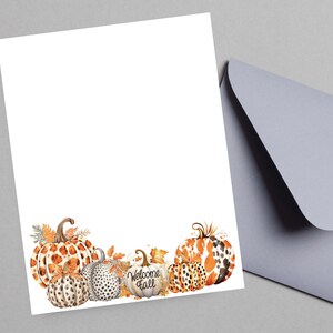 Fall Pumpkin Printable Stationery, Journal Paper - Lined and Unlined ...
