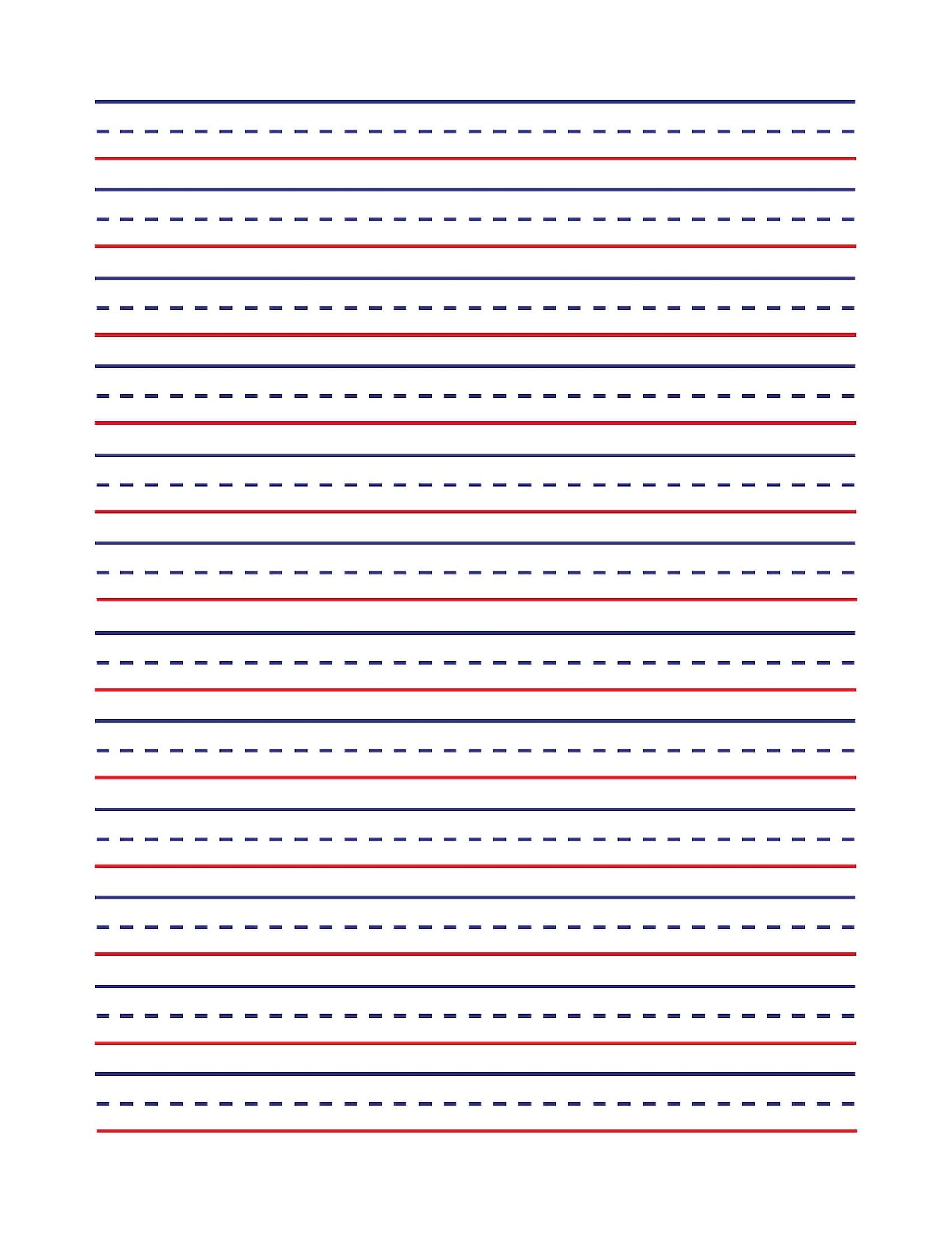 Printable Lined Handwriting Paper Red Bottom, Blue Top, Writing ...