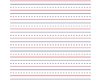 Beginner - 2 Printable Lined Paper Red Bottom, Blue Top, Writing ...