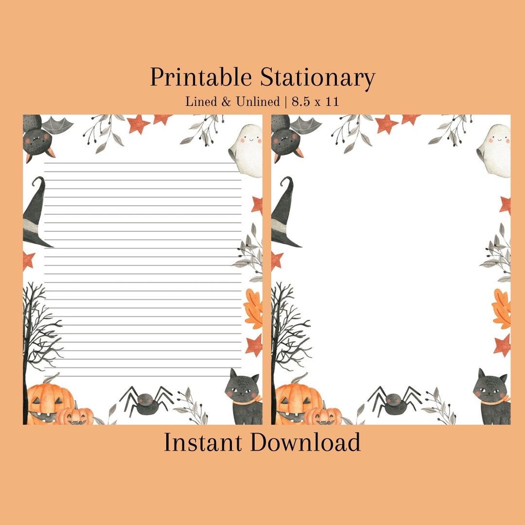 Halloween Fall Printable Stationery: Perfect for Journaling, Available ...