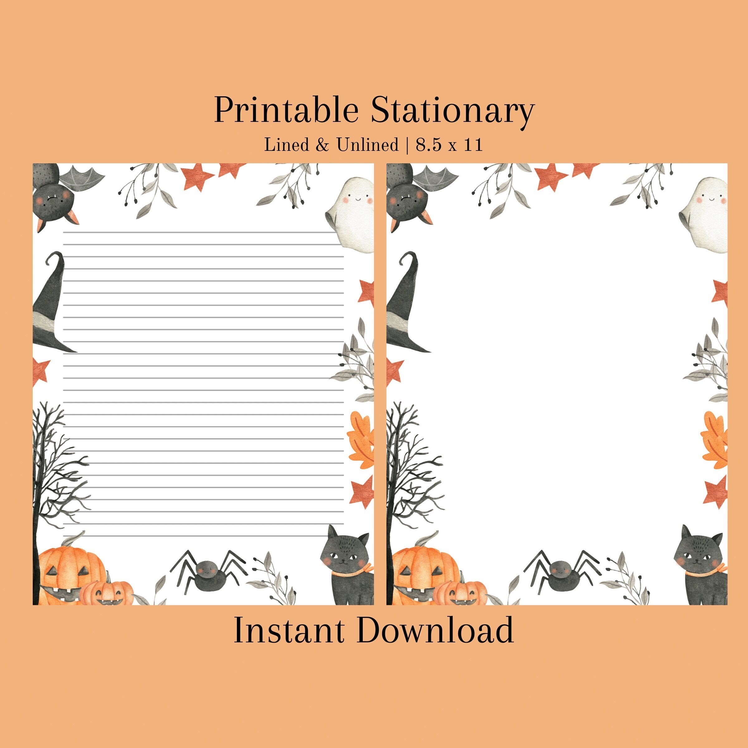 Halloween Fall Printable Stationery: Perfect for Journaling, Available ...