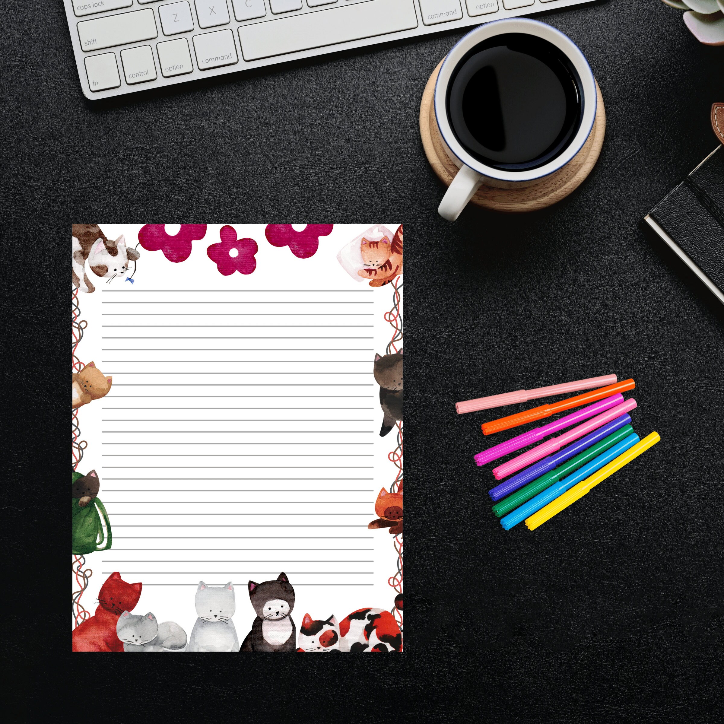 Cat Kitten Printable, Stationery and Journal Paper, Lined and Unlined ...