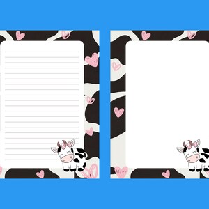 Black Cow Printable Stationery, Cow Print, Instant Download, PDF - JPG ...