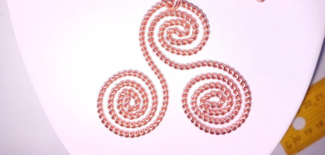 Set of 3 Handmade Infinity Twisted Triskelion Copper Coils Resonance ...