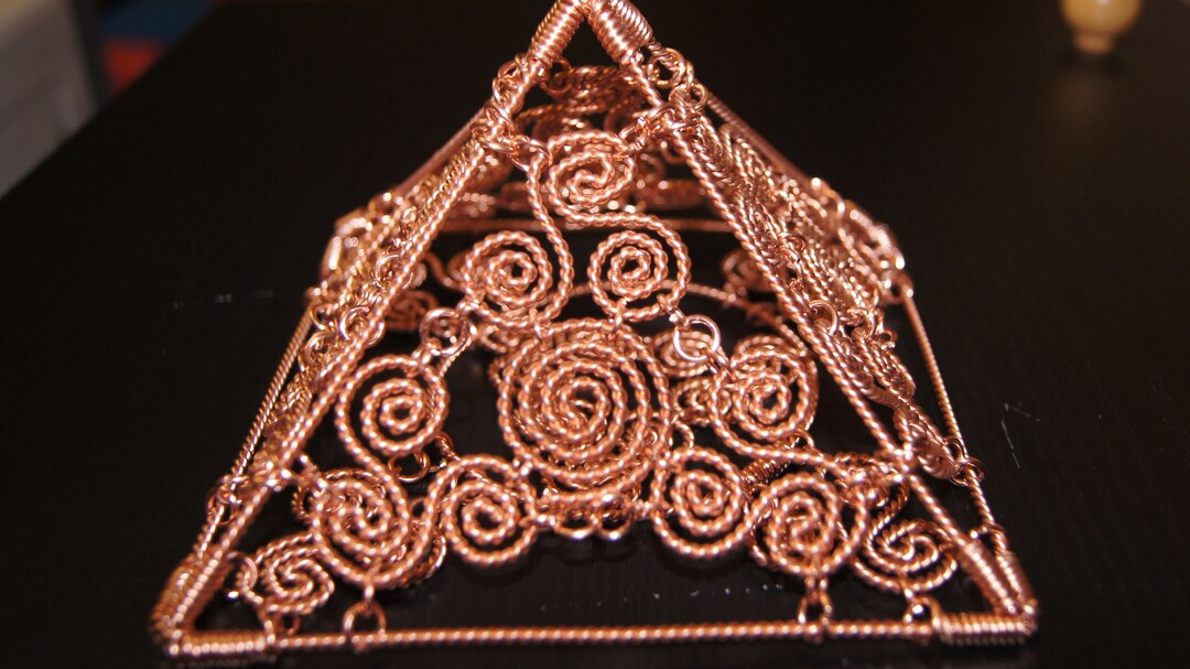 Upgraded New Giza Style Copper Pyramid With Infinity Twisted Wires, 19 ...