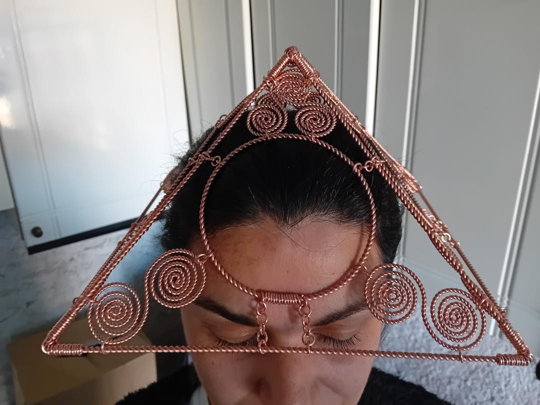 Giza Head Copper Pyramid With Tensor Rings & Triskelion Coils - Etsy