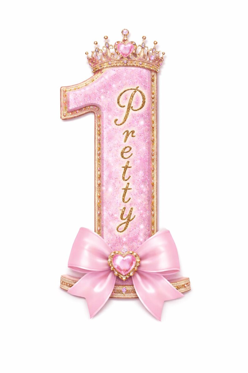 Number 1 Digital Download for a Birthday, Pretty One - Etsy