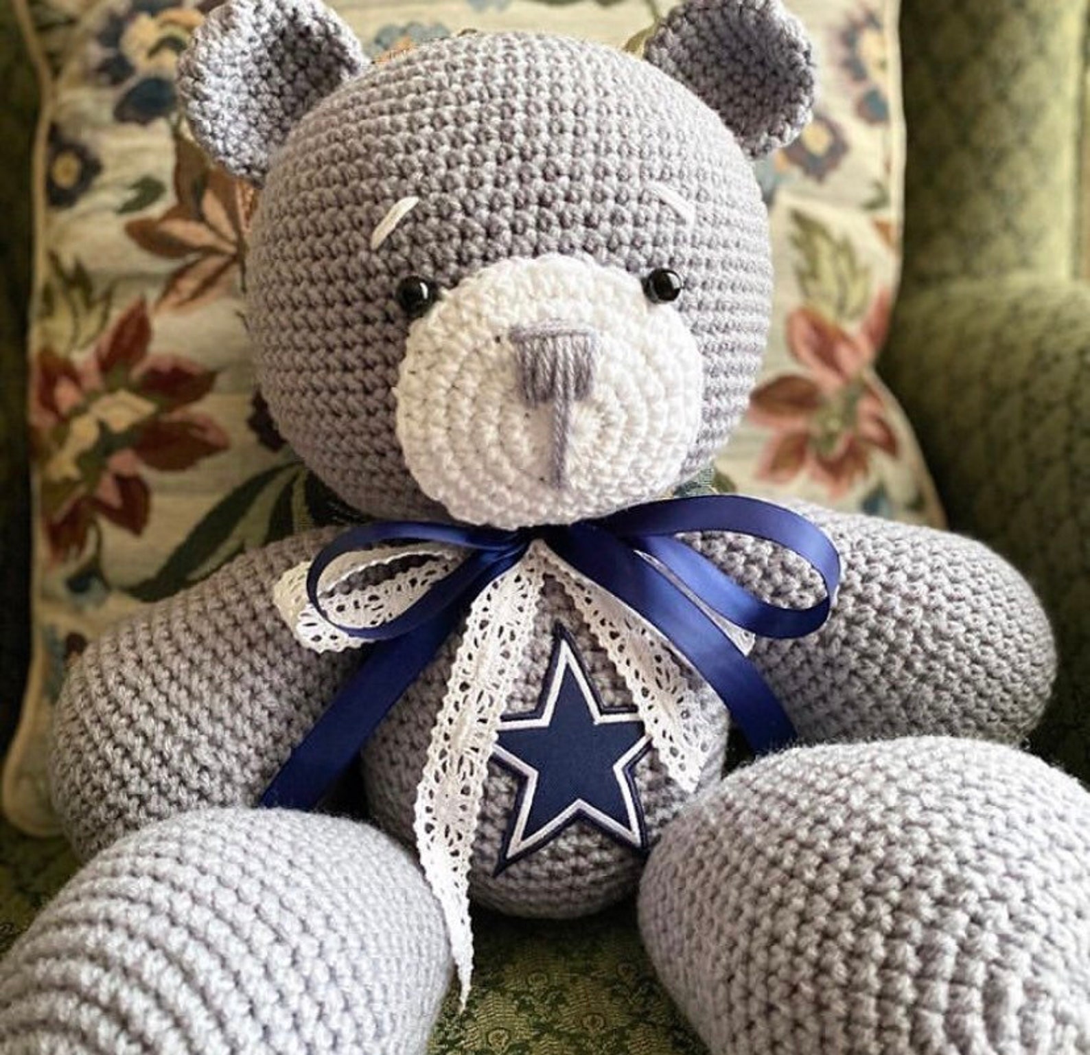 ELYSE NFL Dallas Cowboys Teddy Bear Amigurumi Softie | Etsy