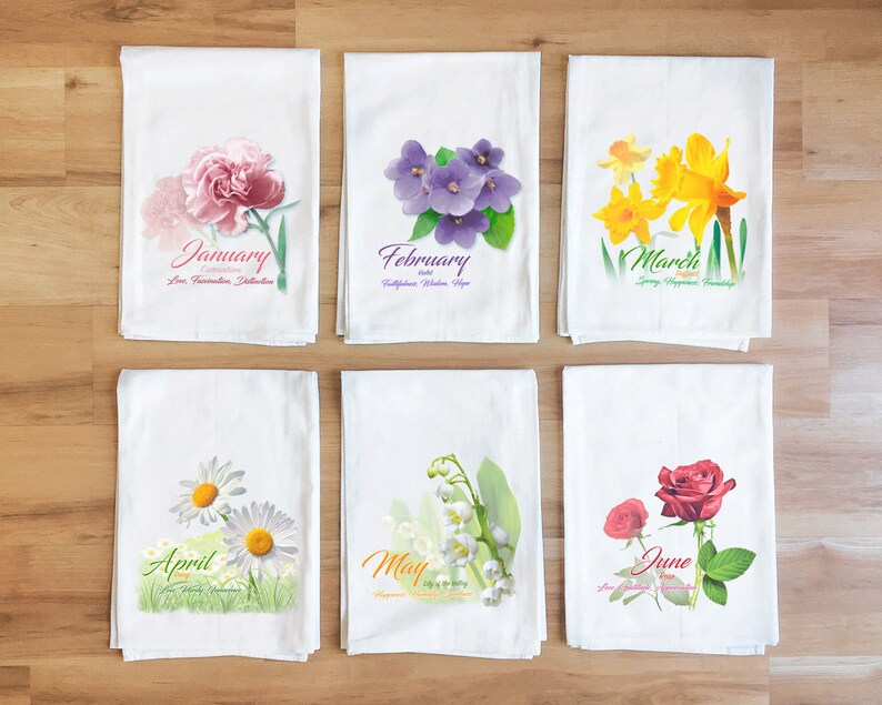 May Kitchen Towel Flower Sack Towel Flower of the Month - Etsy