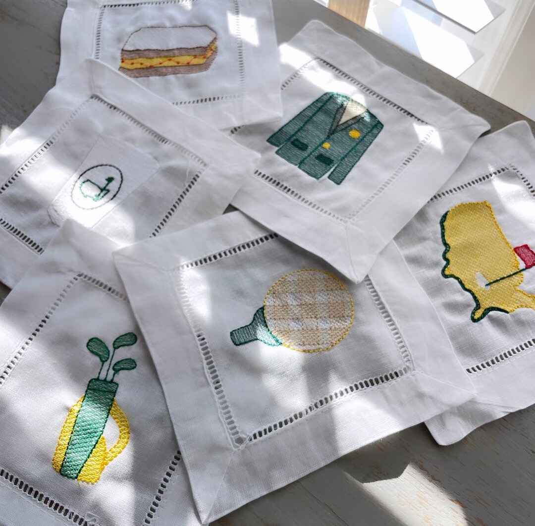 Golf Cocktail Linens Set of 4 Set of 6 - Etsy