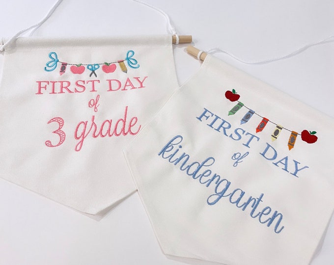 First Day of School Sign, Back to School Banner, School Grade Banner ...