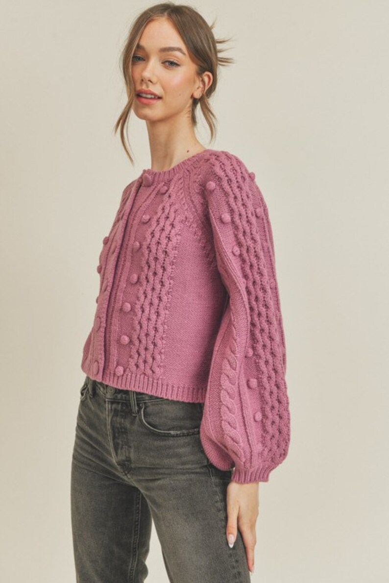 Chunky Cable Knit Cardigan Button Down Sweater Cardigan for - Etsy